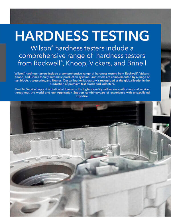 Hardness Testing – Buehler – 用于样品制备的金相设备和用品